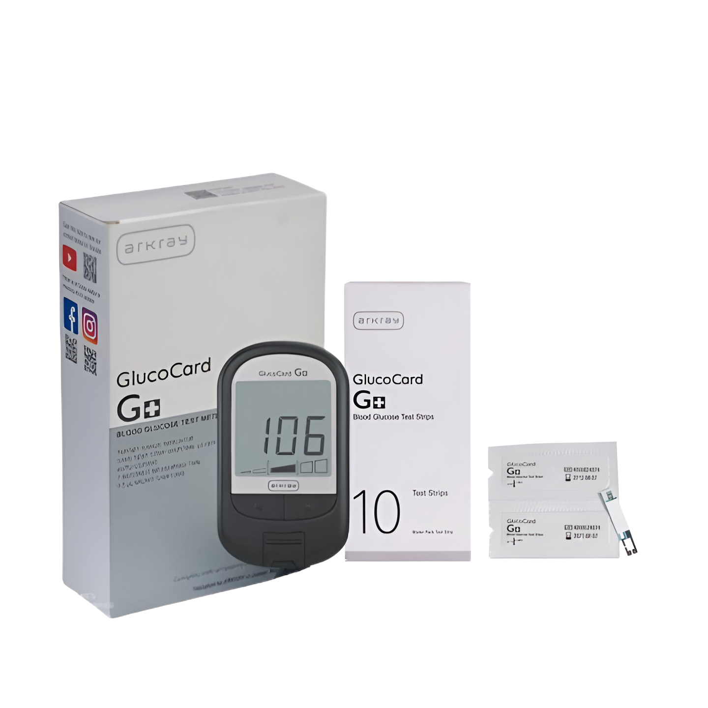 ARKRAY Glucocard G Blood Glucose Monitor with 10 Test Strips | Free Su ...