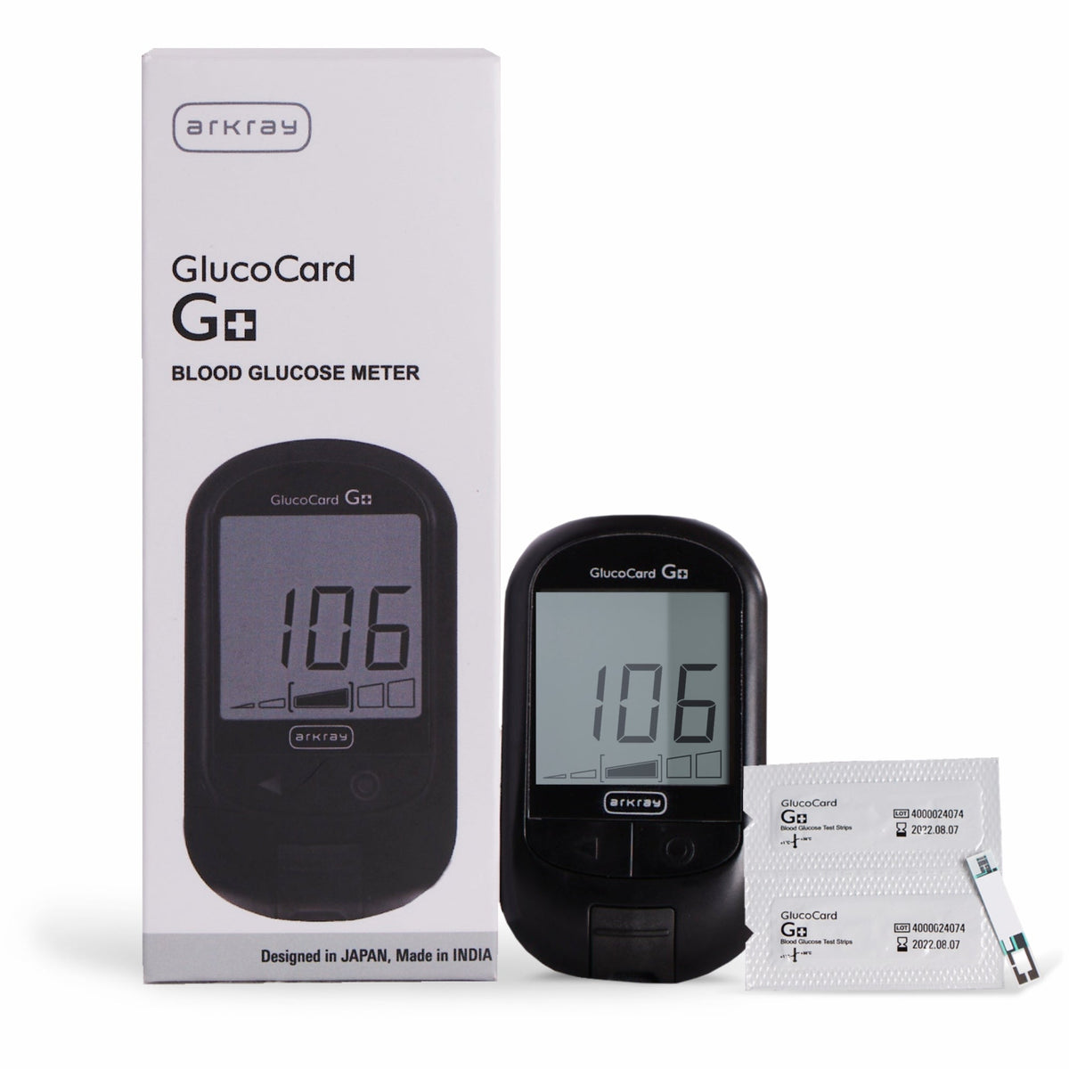 ARKRAY GlucoCard G+ Blood Glucose Meter with 10+25 Test Strips And Rel ...